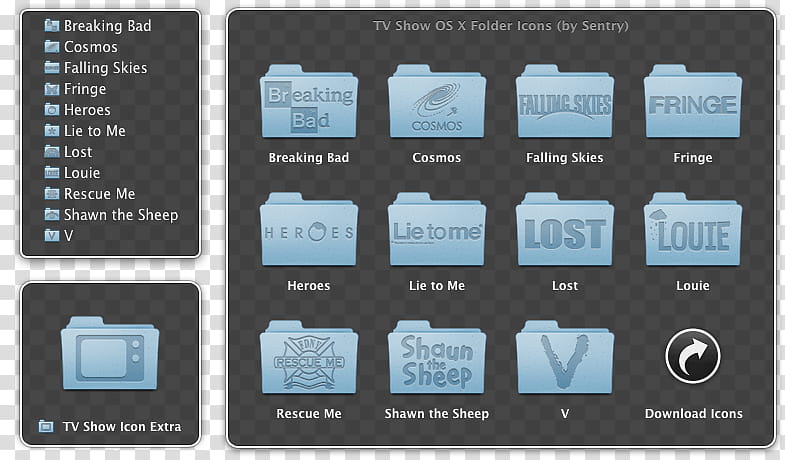 TV Show OS X Folder Icons, Preview transparent background PNG clipart ...