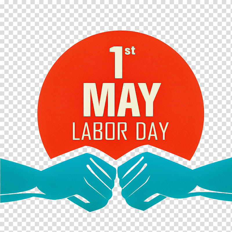 Labour Day Labor Day Worker Day Logo Turquoise Red Text Label